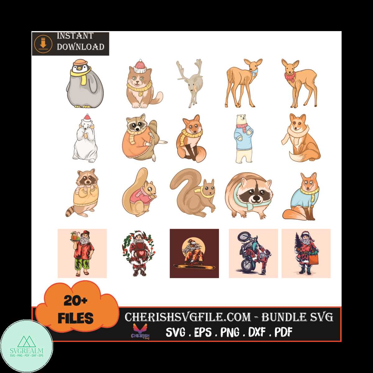 20 Files Cartoon characters Bundle Svg, Christmas Svg, Carto | Inspire ...