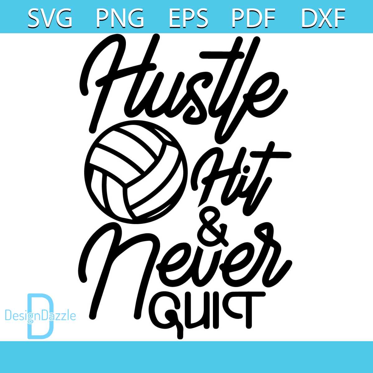 Hustle Hit Volleyball Svg, Sport Svg, Volleyball Mom Svg. | Inspire Uplift