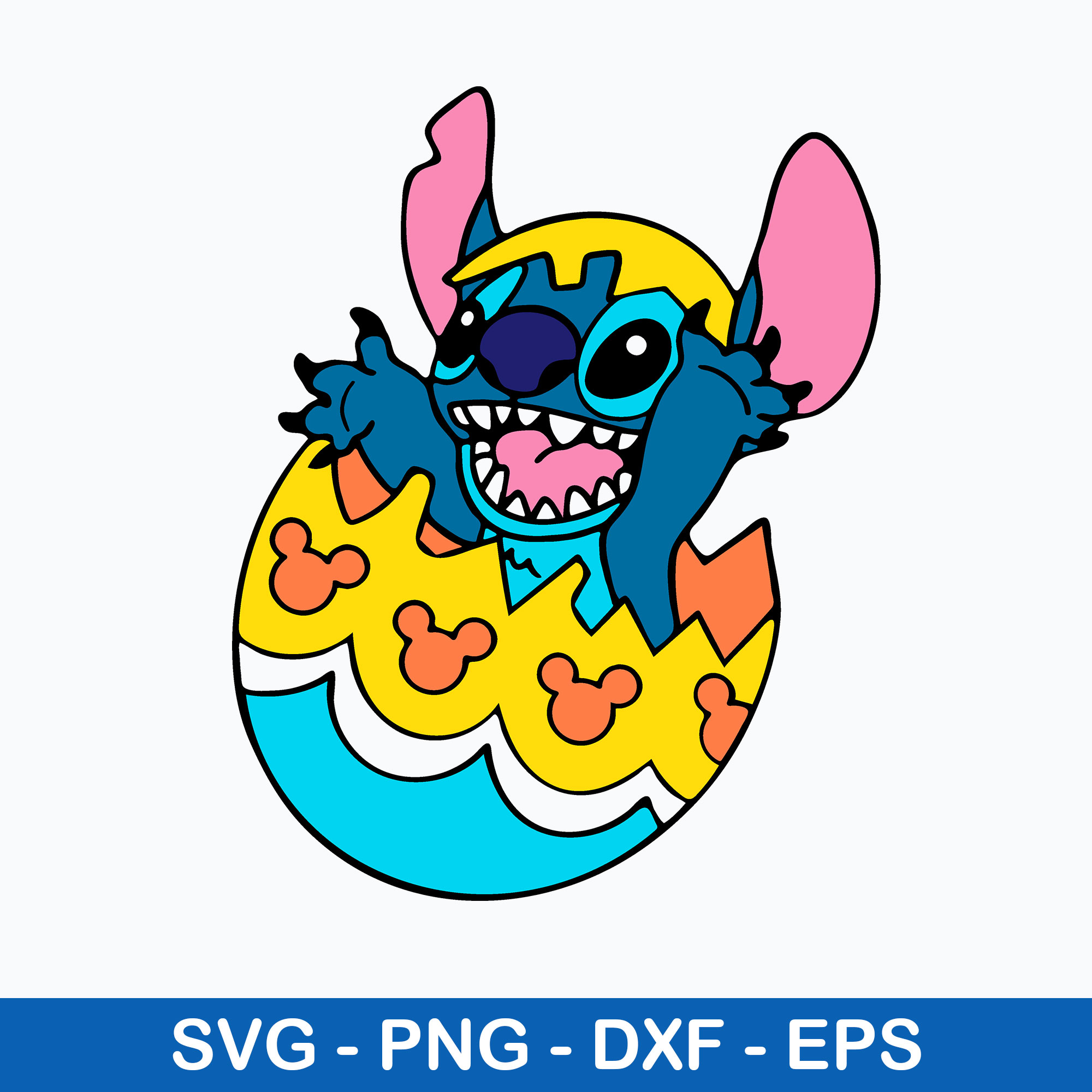 Easter Egg Stitch Svg, Stitch Cartoon Svg, Png Dxf Eps File | Inspire Uplift
