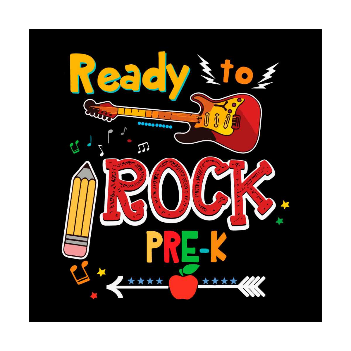 Ready To Rock PreK Guitar Pencil Svg, Back To School Svg - Inspire Uplift