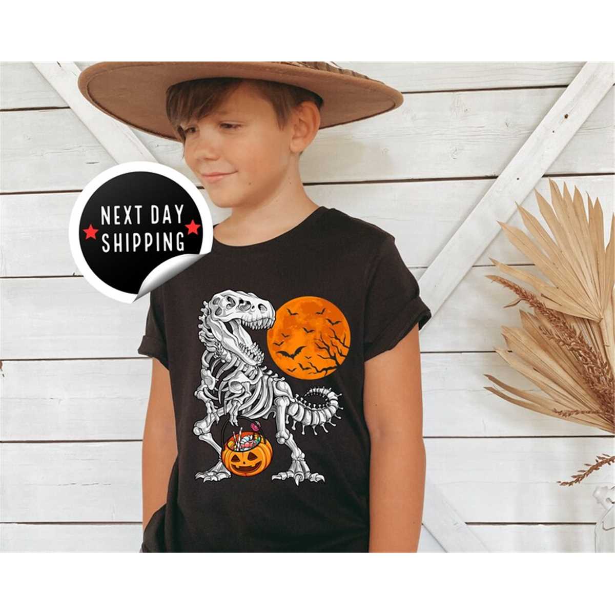 Halloween shirts, for Boys Kids Dinosaur Skeleton T rex Scar | Inspire ...