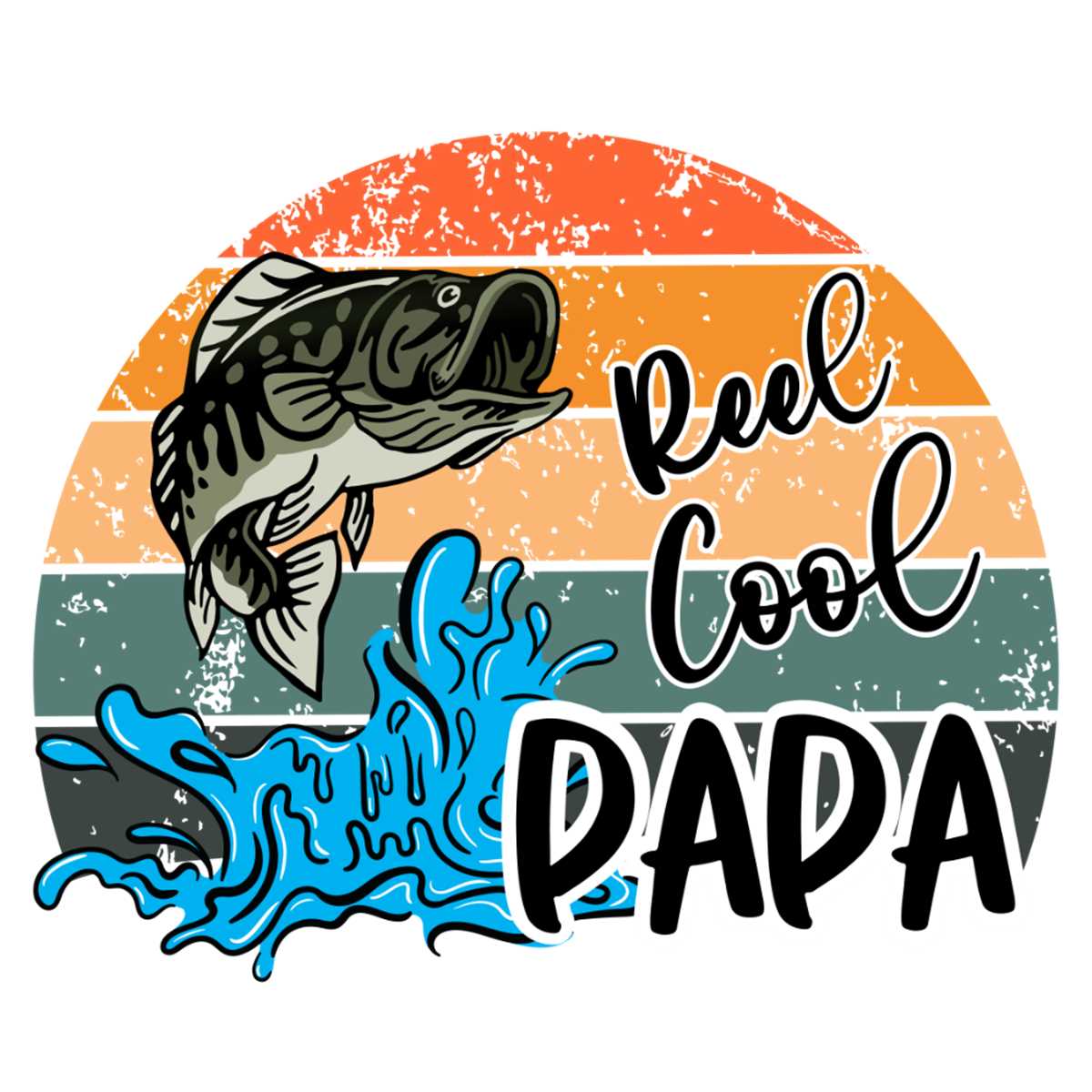 Funny Retro Reel Cool Papa Fish Vintage SVG | Inspire Uplift