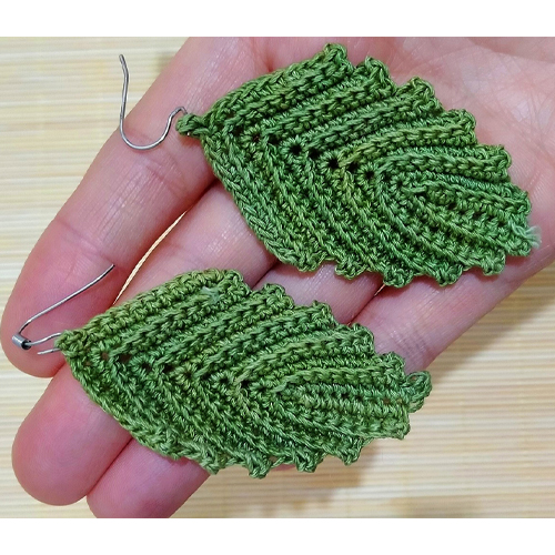 Crochet Leaf Earrings Pdf Pattern - Inspire Uplift