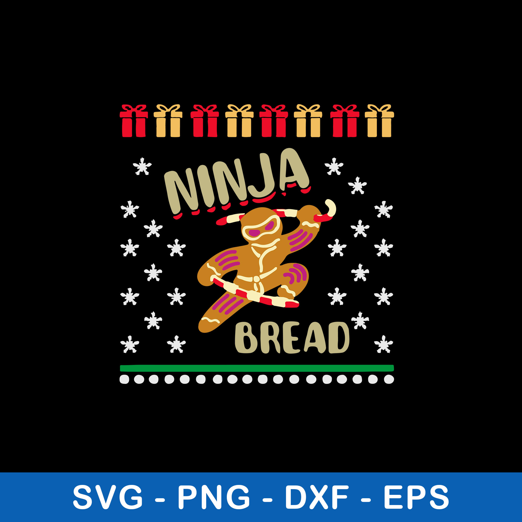 Ninjabread Man Gingerbread Ginjas X Mas Svg, Ninja Bread Svg - Inspire ...