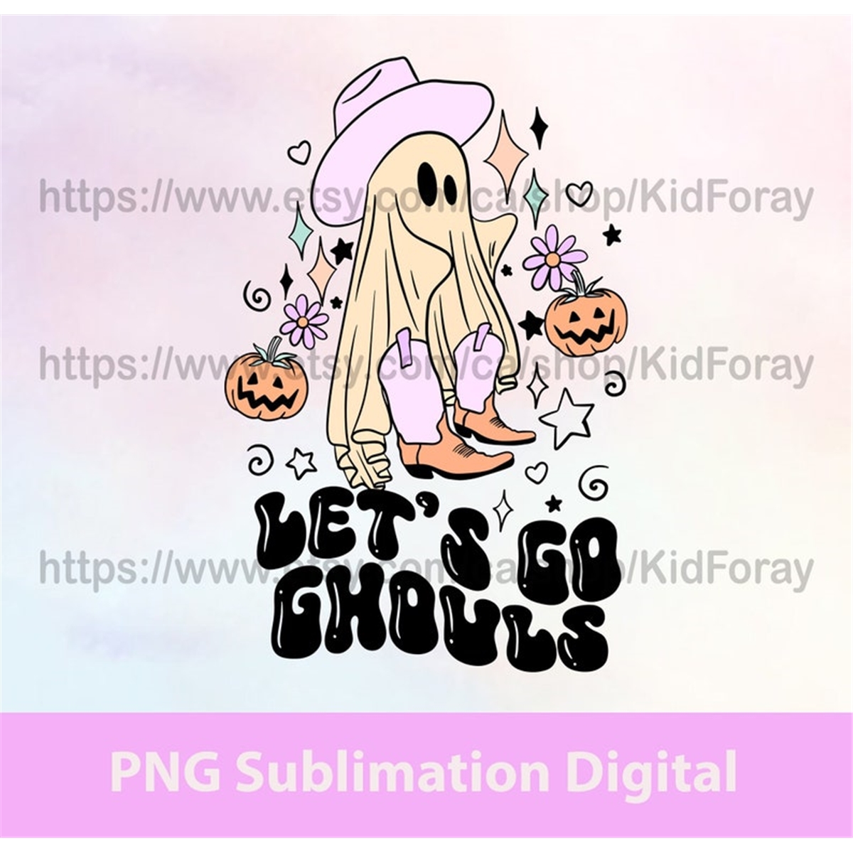 Let's Go Ghouls PNG, Spooky Vibes Ghost Boo PNG, Howdy Ghost | Inspire ...