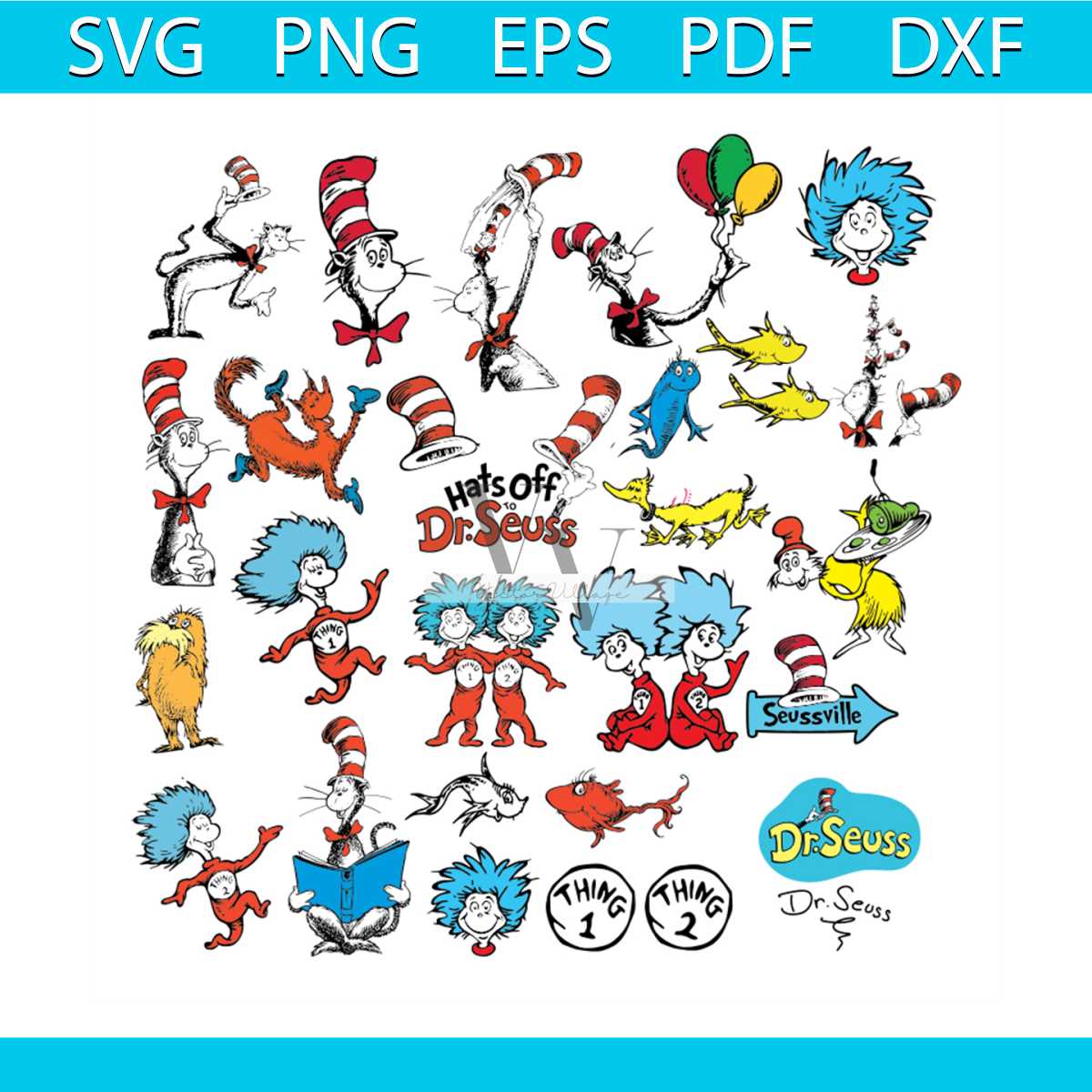 Dr Seuss Bundle Svg, Dr Seuss Svg, Seuss Svg, Dr Seuss Gifts | Inspire ...