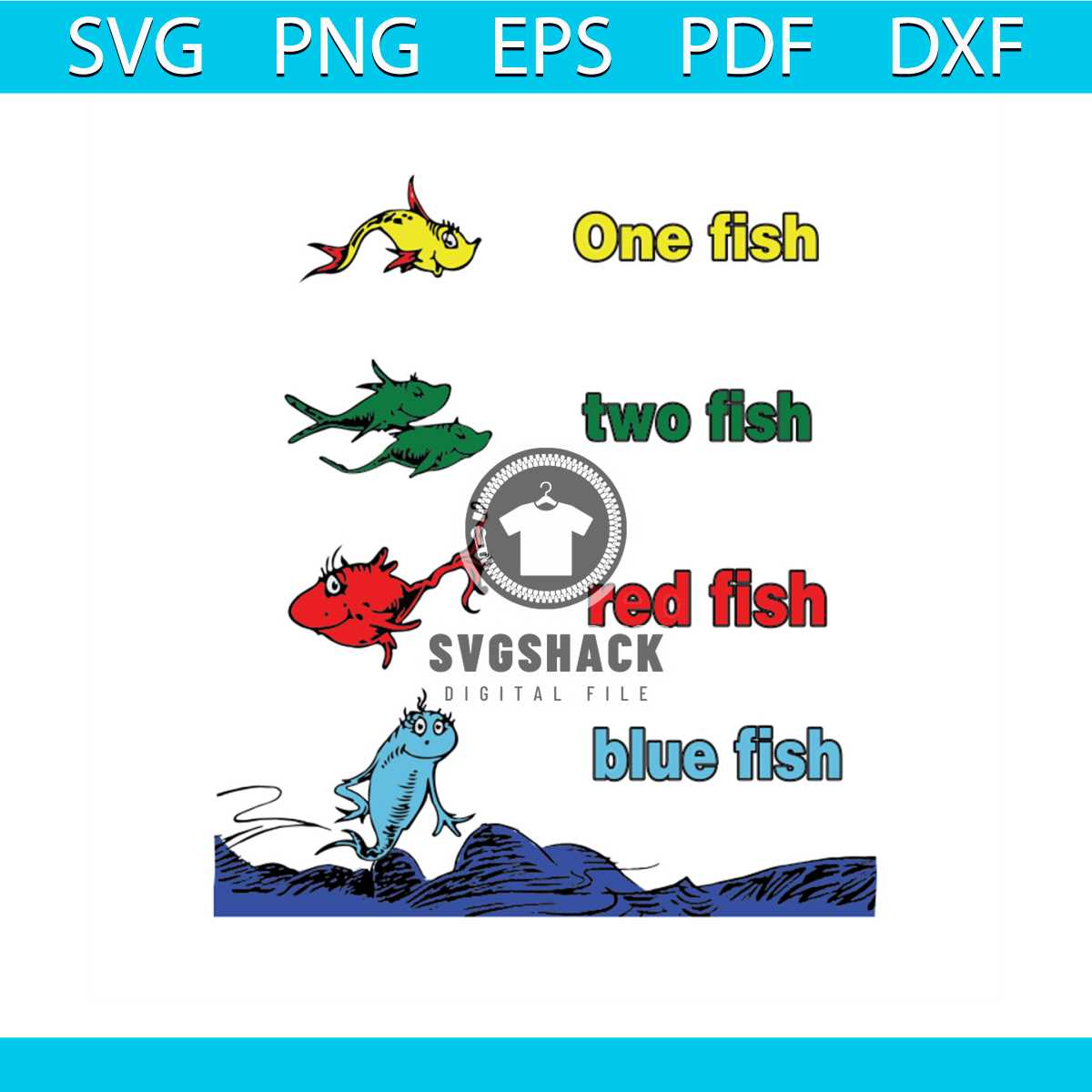 One Fish Two Fish Svg, Dr Seuss Svg, Seuss Svg, Dr Seuss Gif | Inspire ...
