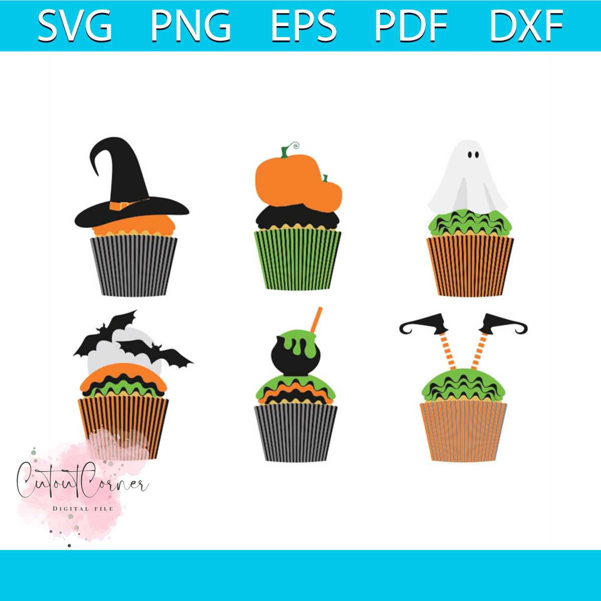 Cupcake set Halloween Sweets Cupcake Bundle , Cupcake svg, C | Inspire ...