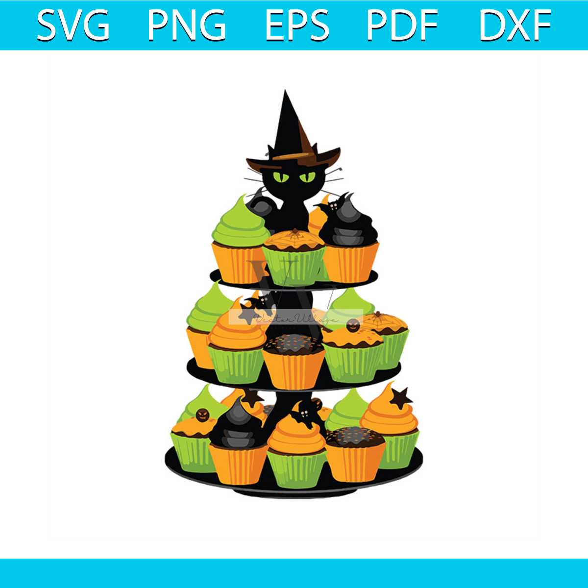 Halloween Cute Black Cat Cupcake,Cupcake svg, Cupcake png - Inspire Uplift