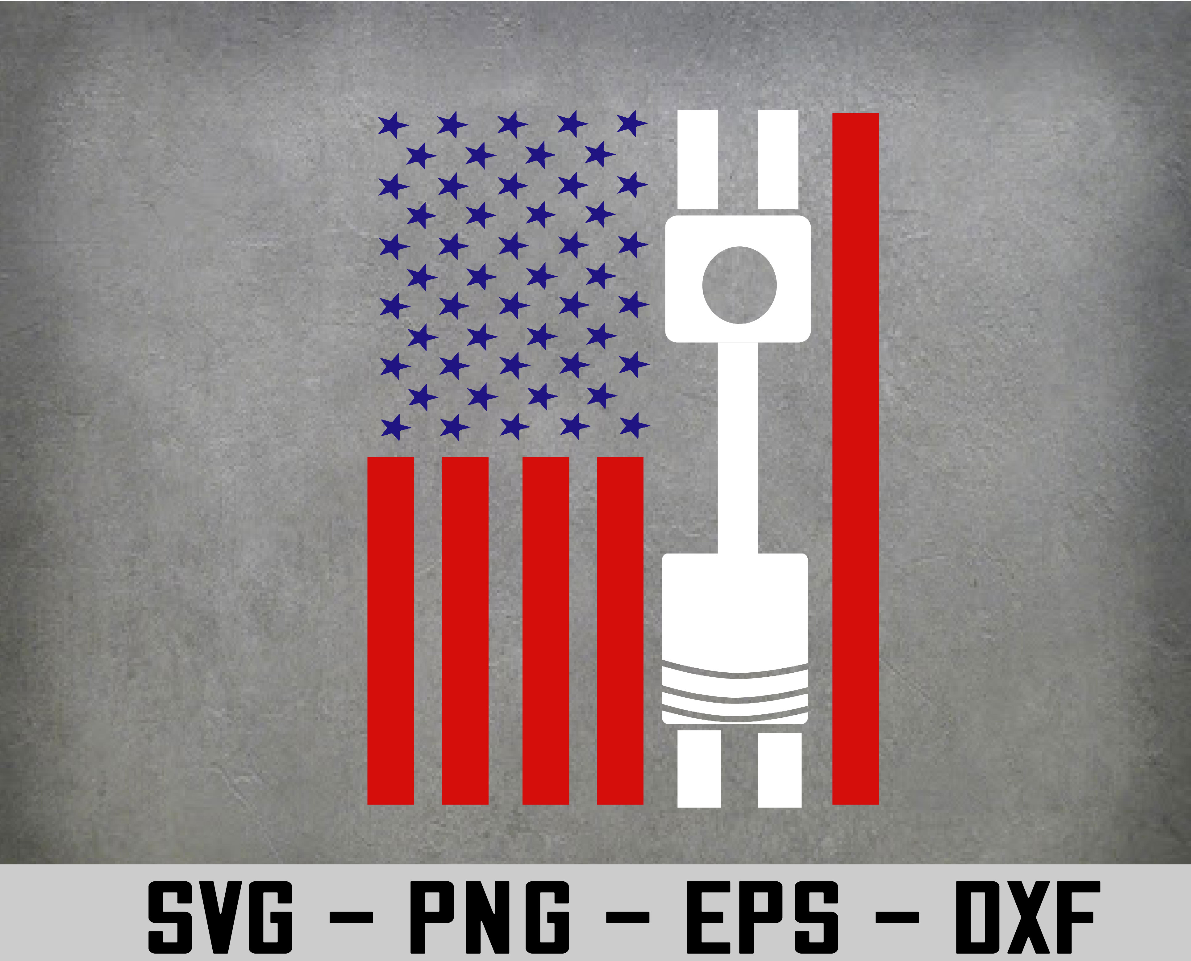 American Flag Piston Muscle Car Patriotic Svg, Eps, Png, Dxf | Inspire ...