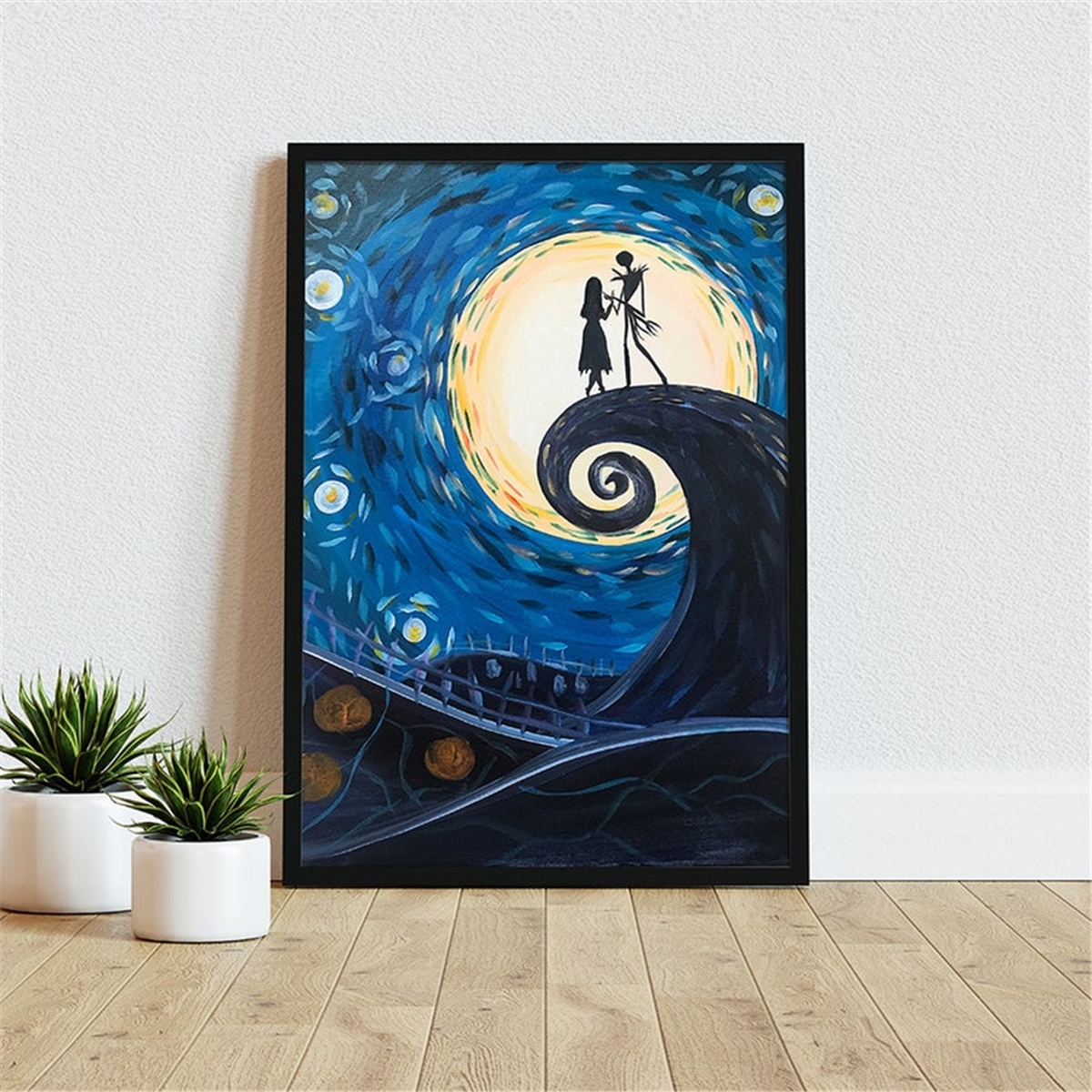Jack Skellington and Sally Starry Night Poster, Jack And Sal | Inspire ...