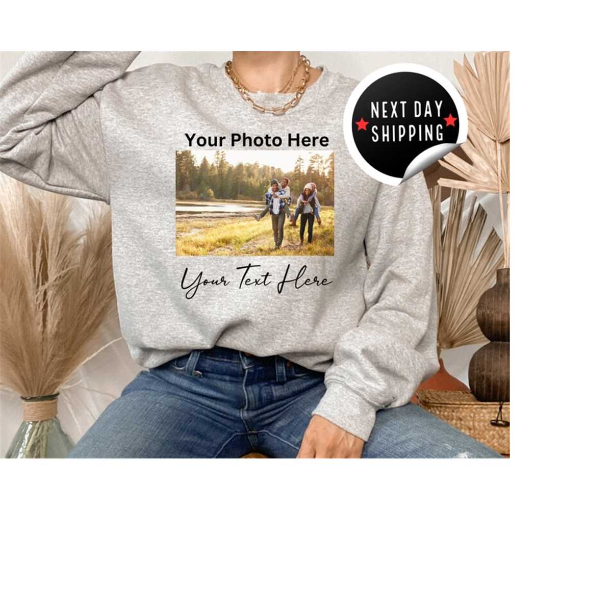 Your Photo Sweatshirt, Custom Photo Sweatshirt, Your Image H | Inspire ...