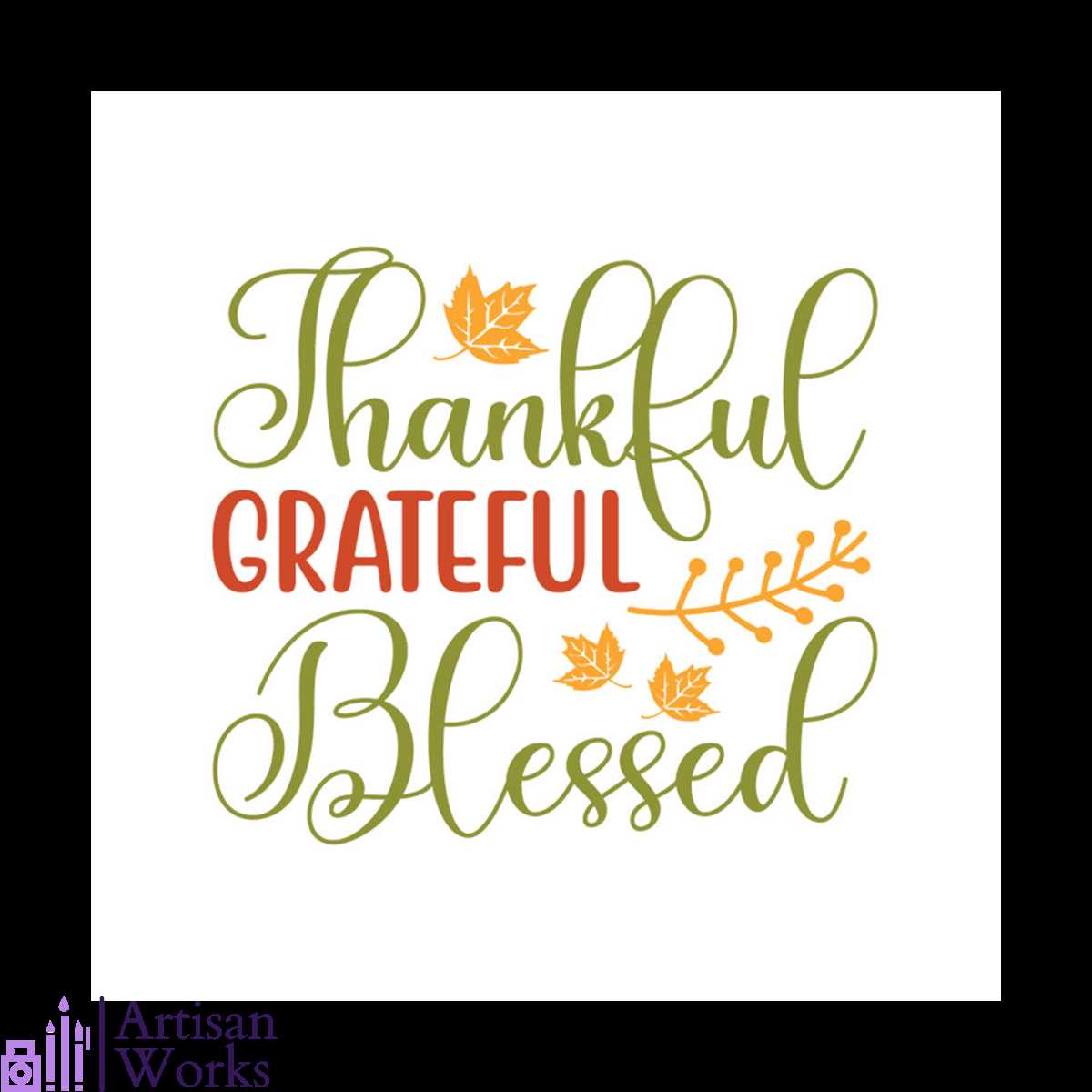 Thankful Grateful Blessed Autumn Svg, Thanksgiving Svg, Than | Inspire ...