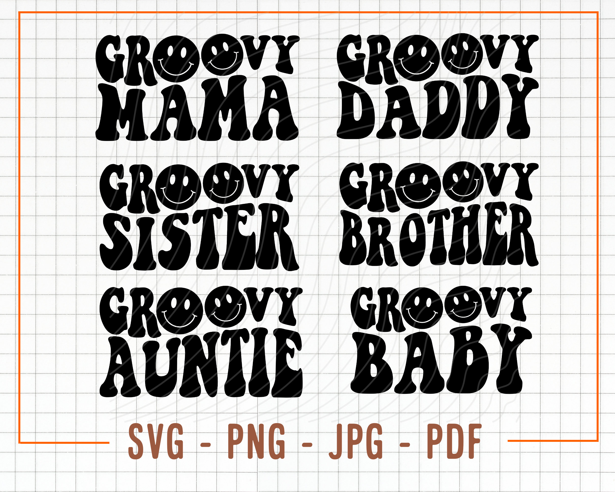 Groovy Svg Bundle, Groovy Family Svg, Groovy Mama Svg, Groov | Inspire ...