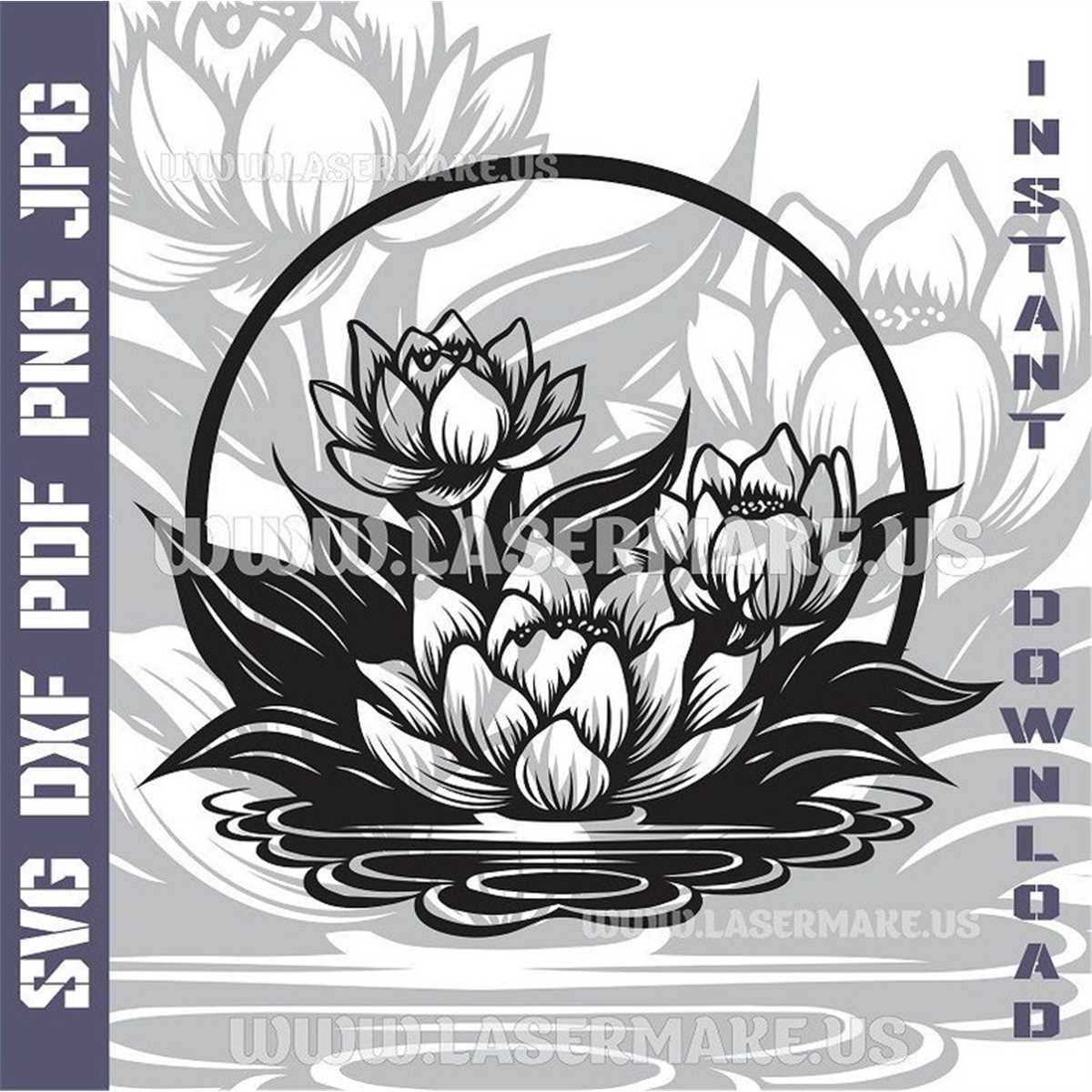 Water lily SVG file | cut file for cricut | printable png| S | Inspire ...