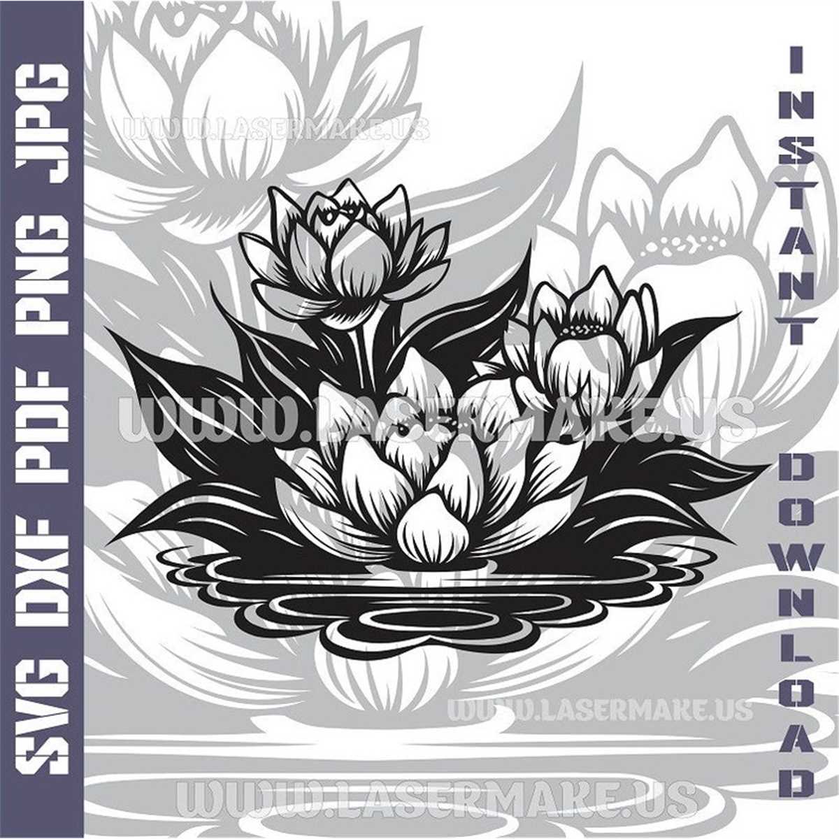 Water lily SVG file | cut file for cricut | printable png| S - Inspire ...