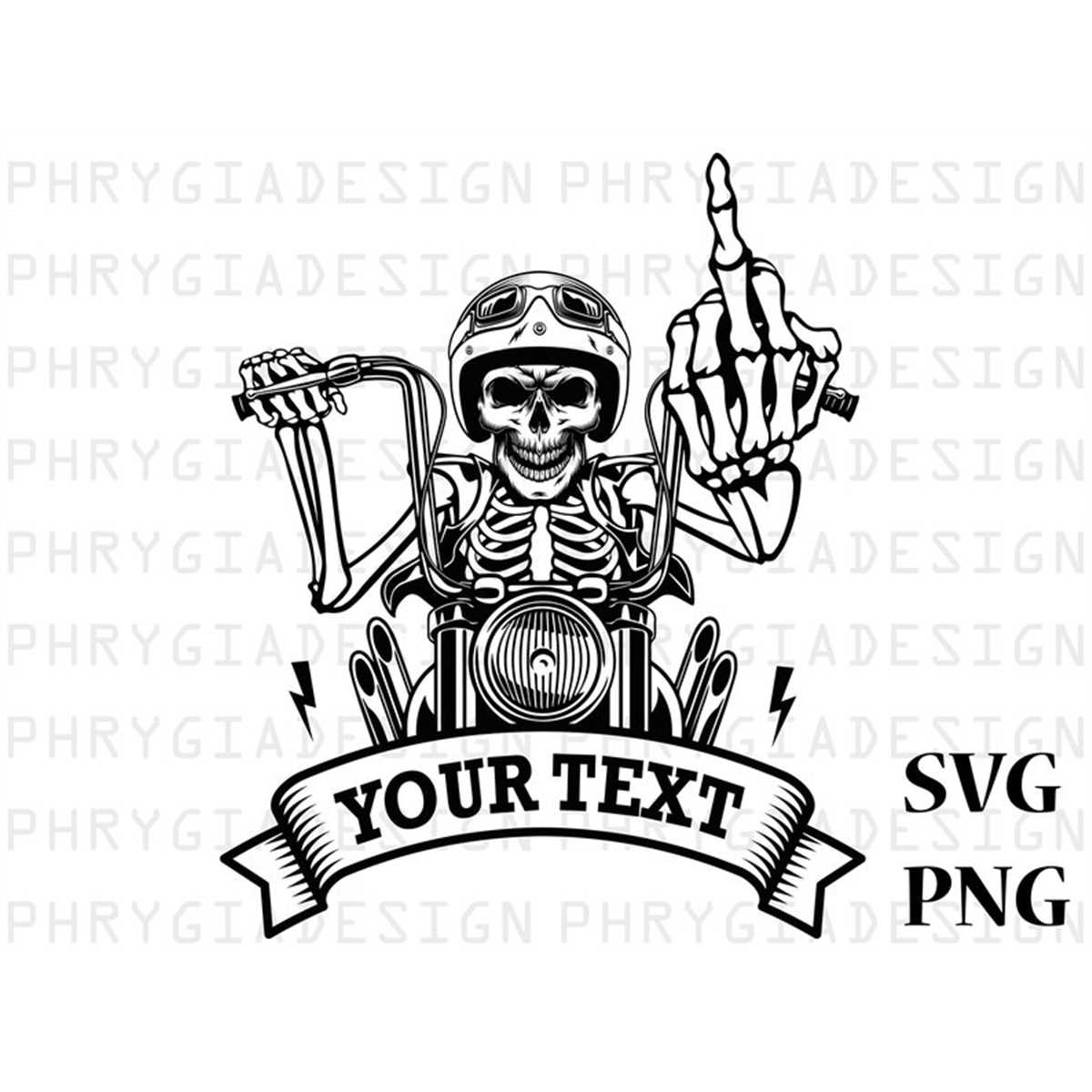 Motorcycle Rider Svg Png , Skeleton Middle Finger , Motorcyc | Inspire ...