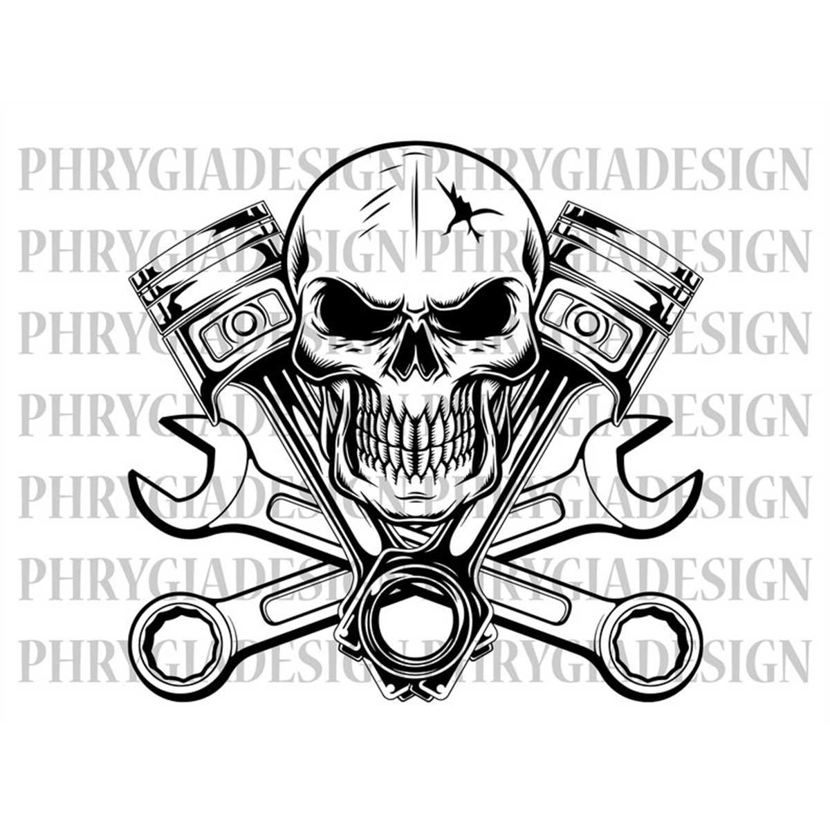 Skull Mechanic Svg Png , Mechanic Logo , Skull Svg , Wrenche | Inspire ...