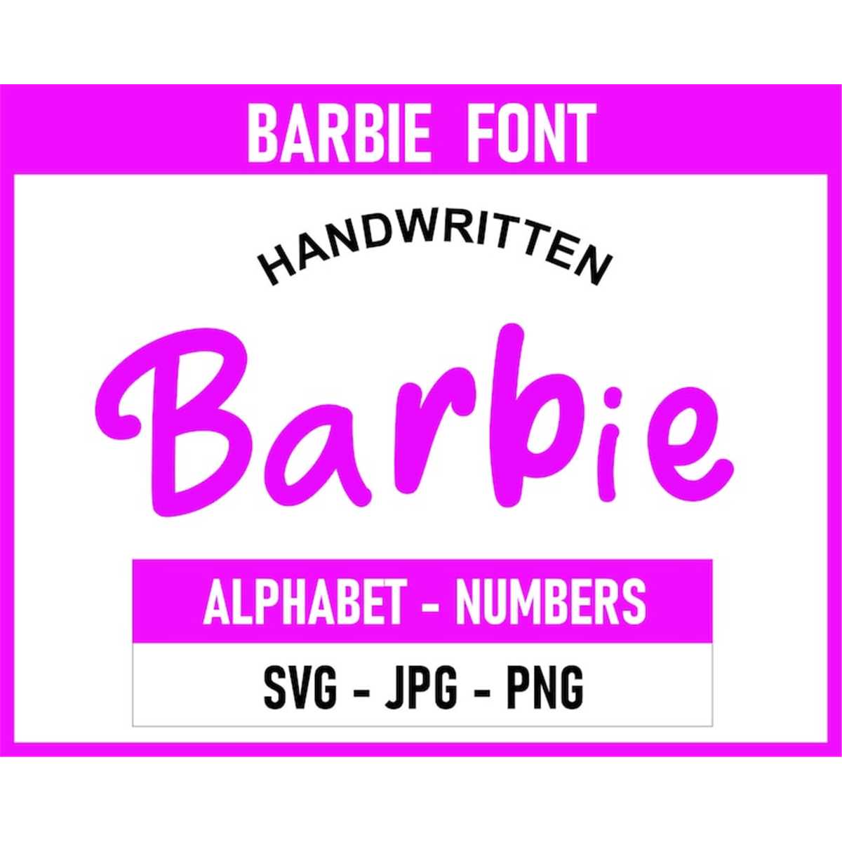 Barbi Font Bundle Handwritten | Alphabet | Numbers| Sublimat | Inspire ...