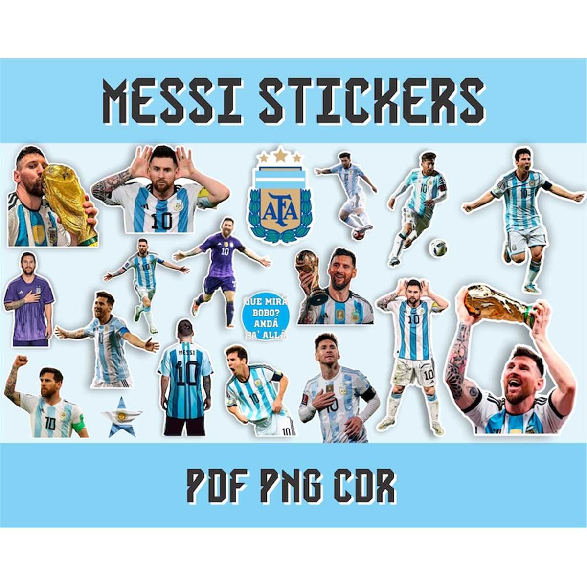 Lionel Messi 24 Sticker Bundle | Stickers Soccer World Cup | - Inspire ...