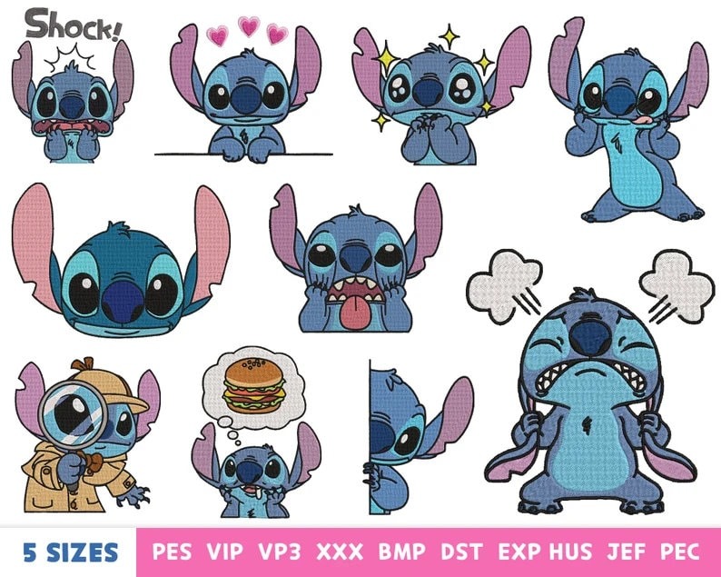 10 Cute blue cartoon's embroidery designs - machine embroide | Inspire ...