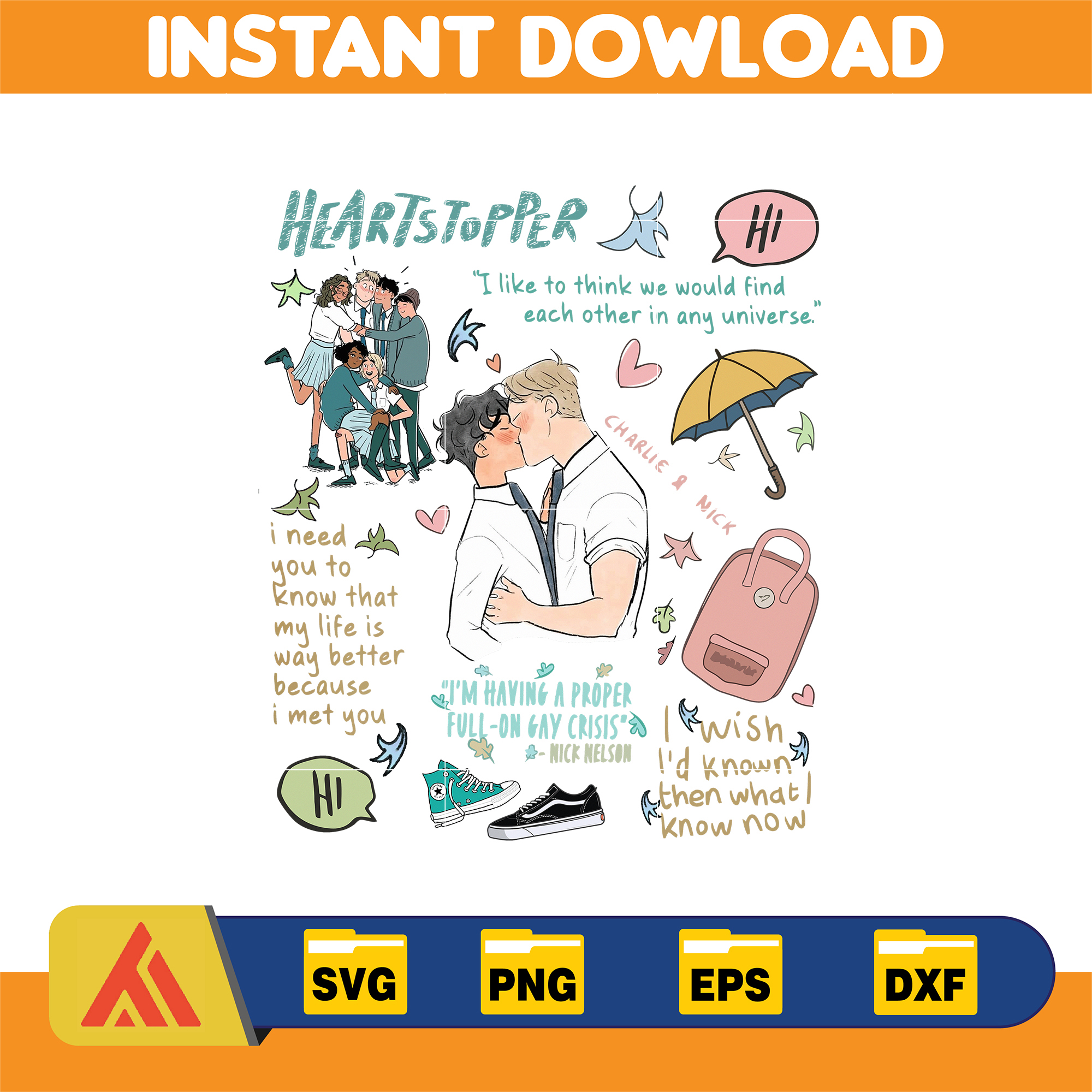 Heartstopper Nick And Charlie Svg, Heartstopper Season 2 Svg | Inspire ...