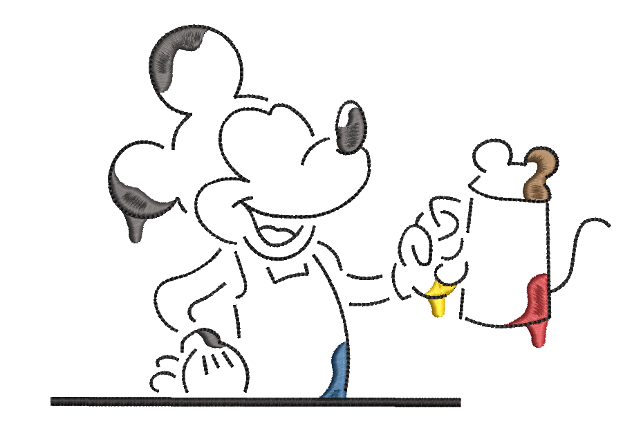 Classic Charm: Mickey Mouse Line Art Embroidery Disney | Inspire Uplift