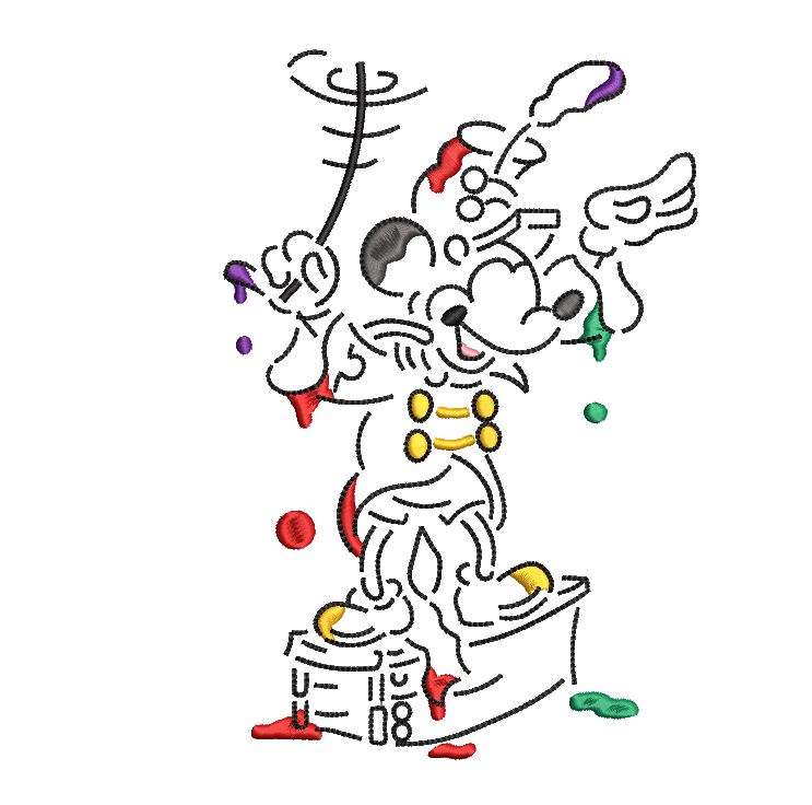 Mickey's Magic: Disney Line Art Embroidery Masterpiece | Inspire Uplift