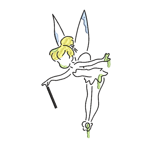 Enchanted Pixie: Tinkerbell Line Art Embroidery Masterpiece - Inspire ...