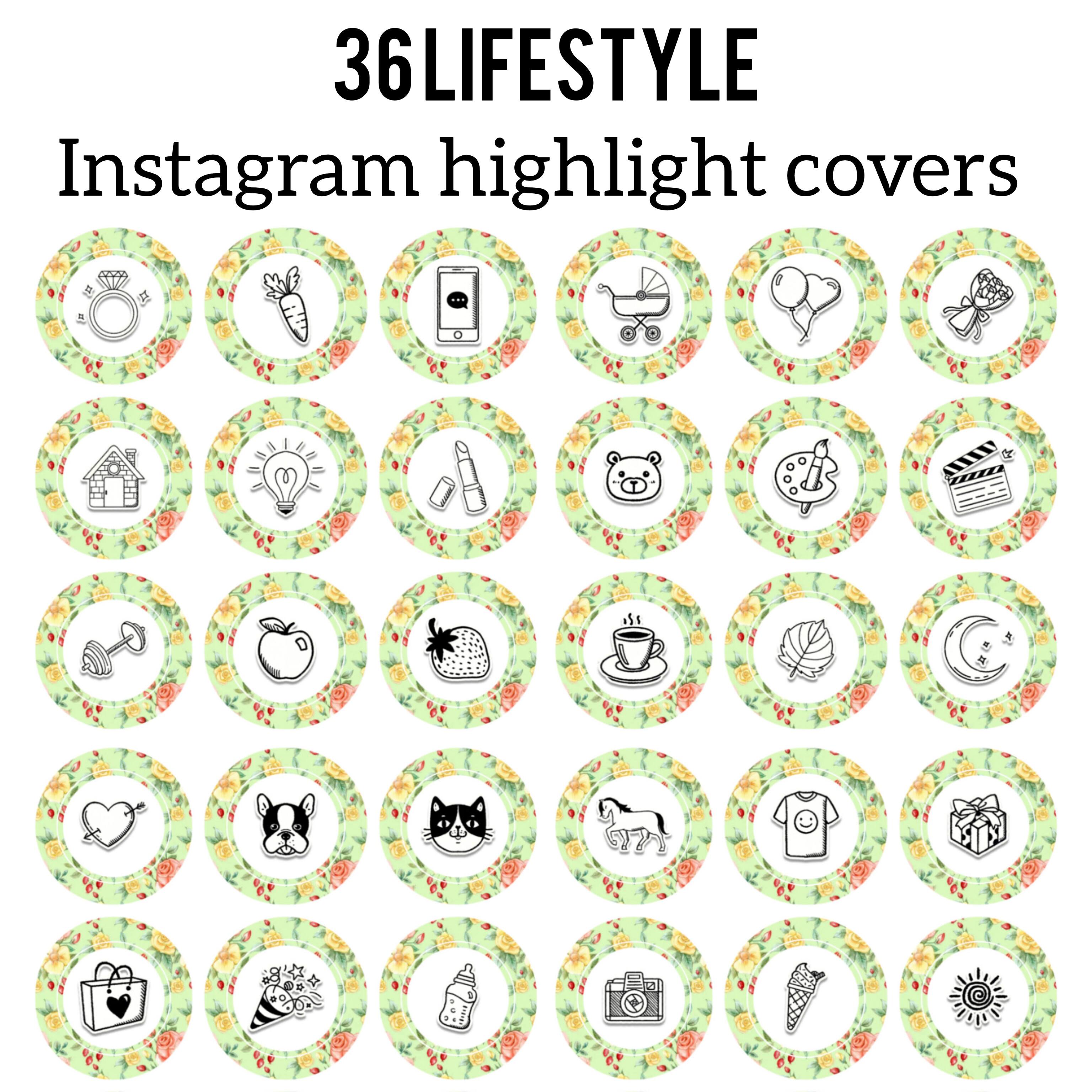 36 Lifestyle Instagram Highlight Icons. Bright Instagram Hig - Inspire ...