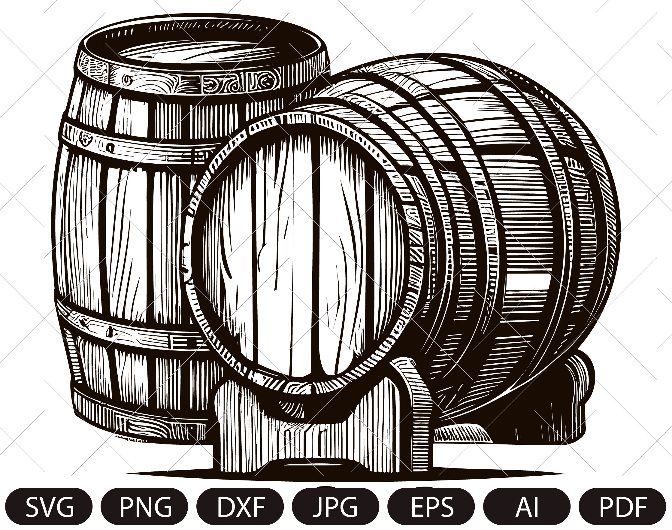 Wooden Barrel svg, Barrels Svg, Wine BarrelsSvg, Barrel Dxf, | Inspire ...