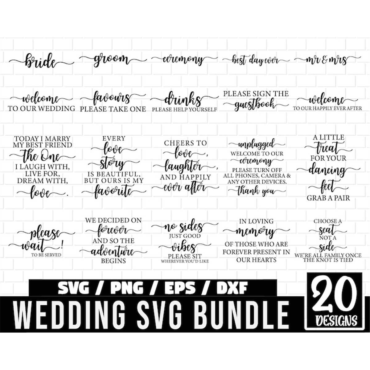 Wedding Svg Bundle, Wedding Sign Designs svg, Wedding Sign T | Inspire ...