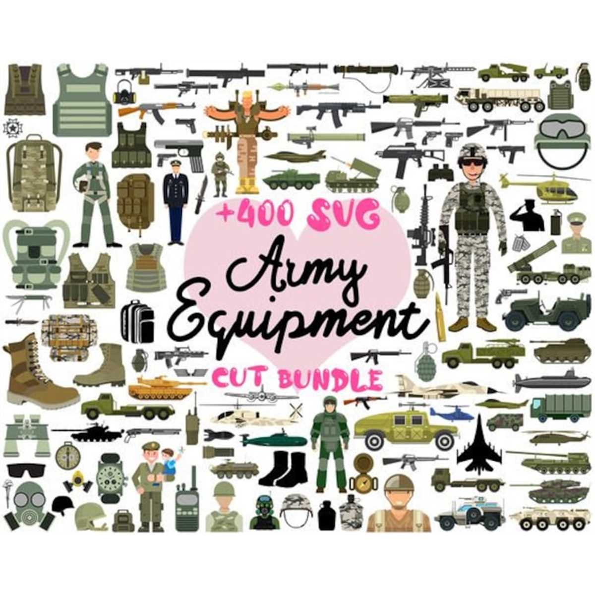 Army Equipment Svg Bundle, Instant Download, army, navy, mar | Inspire ...