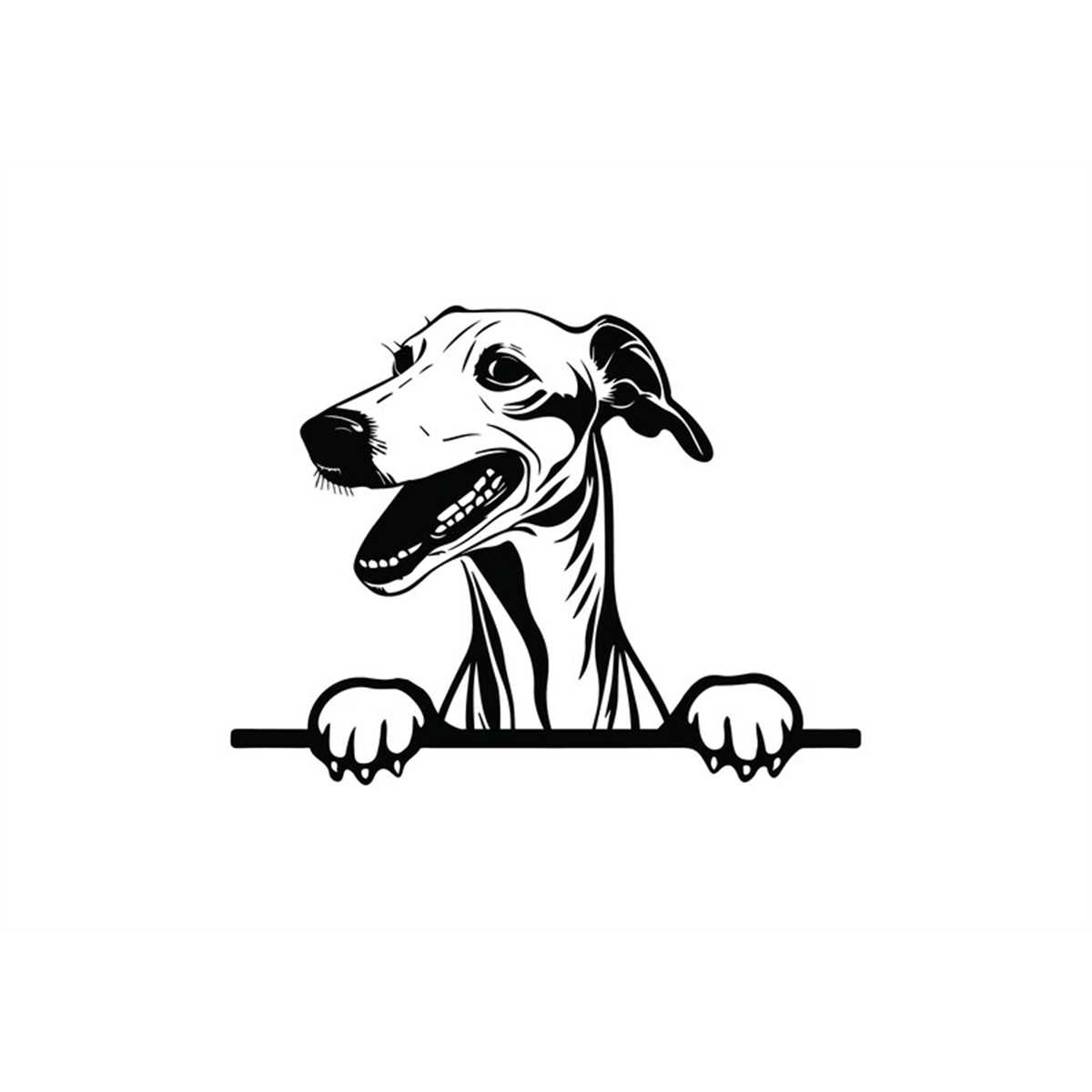 PEEKING GREYHOUND SVG, Peeking Greyhound Clipart, Peeking Gr - Inspire ...