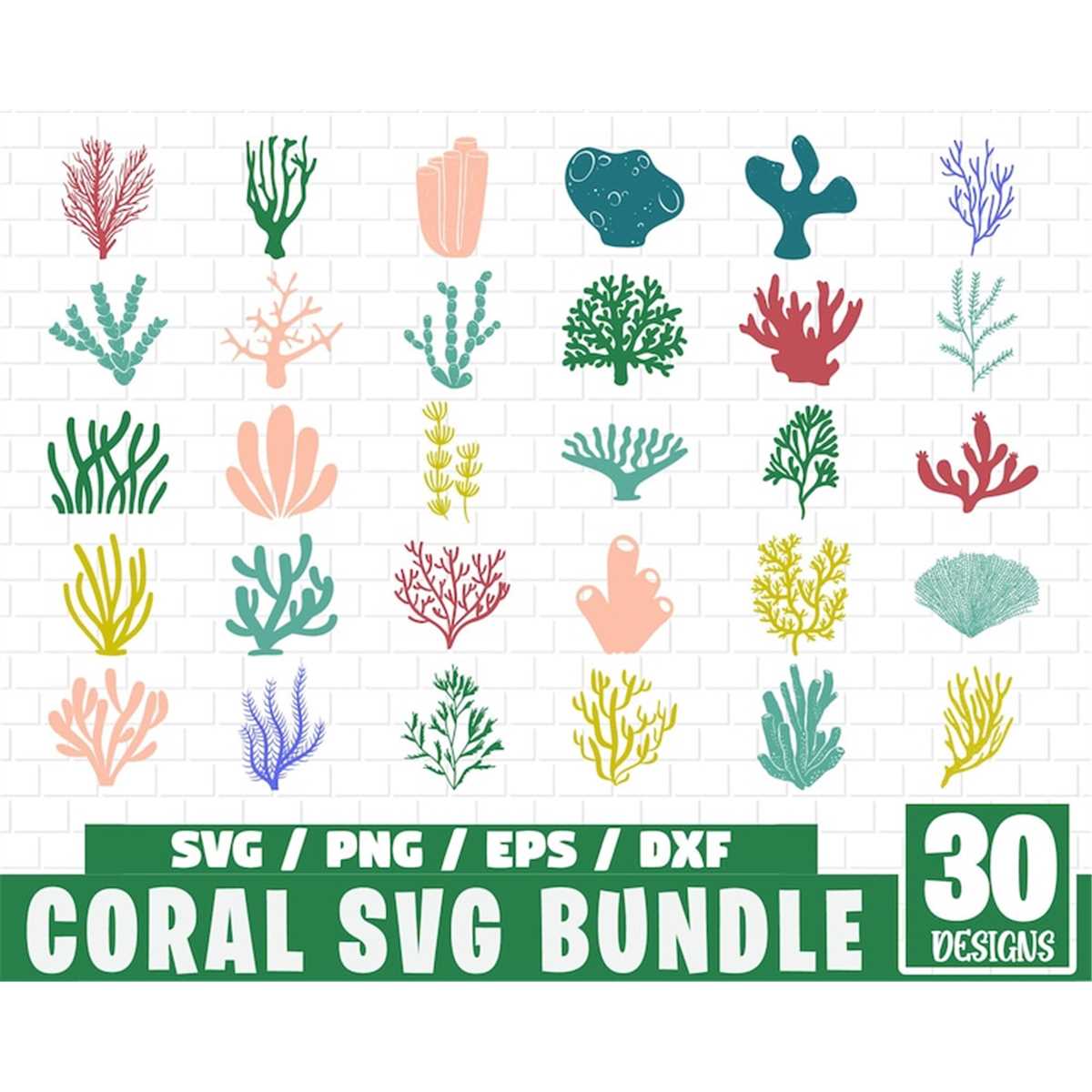Coral SVG Bundle, Seaweed Svg Bundle, ,Under the sea plants | Inspire ...