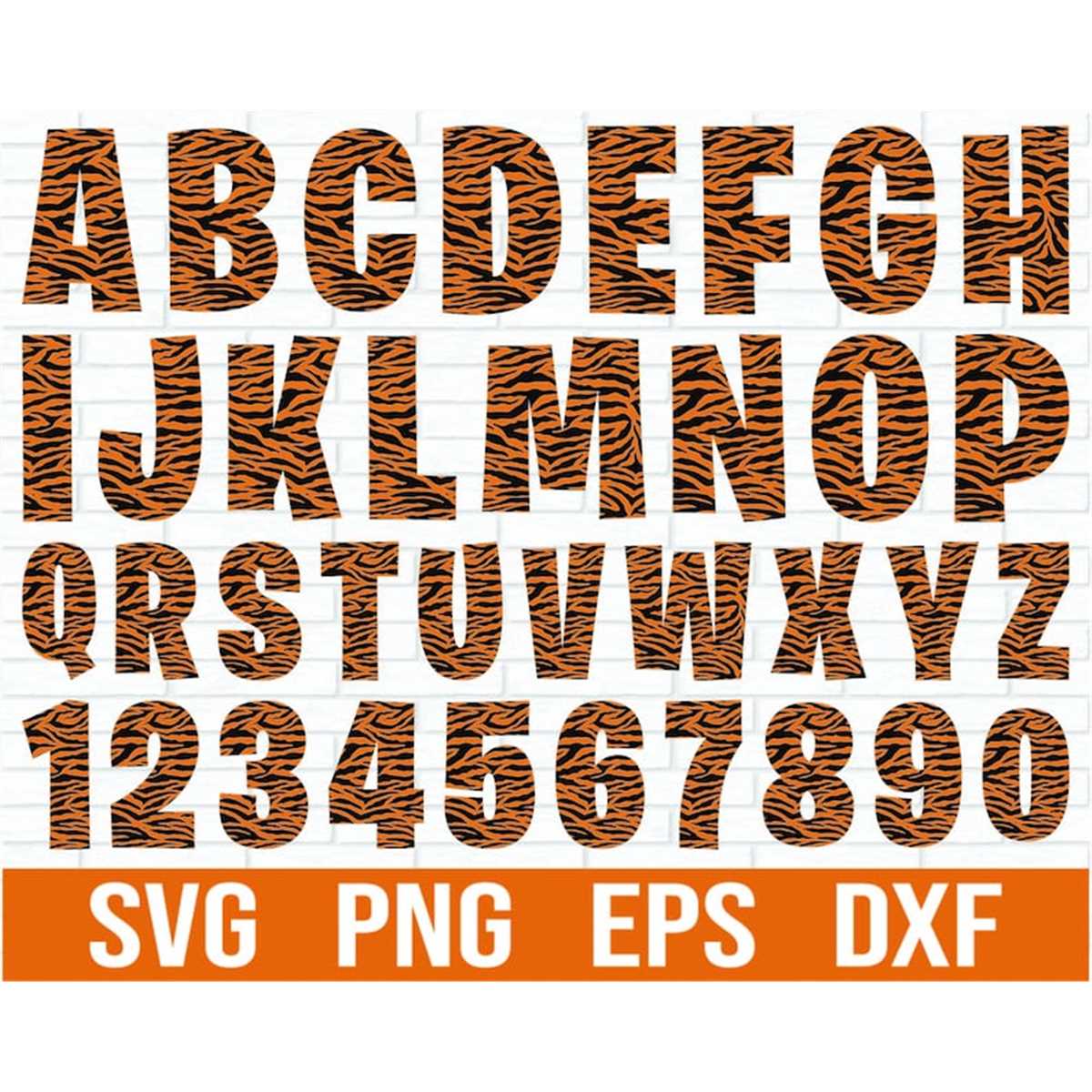 Tiger Print Letters and Numbers Svg bundle, Tiger font svg, | Inspire ...