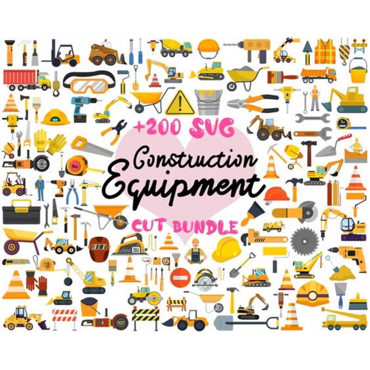 Construction Clipart Set - car, tractor, truck, crane, build | Inspire ...