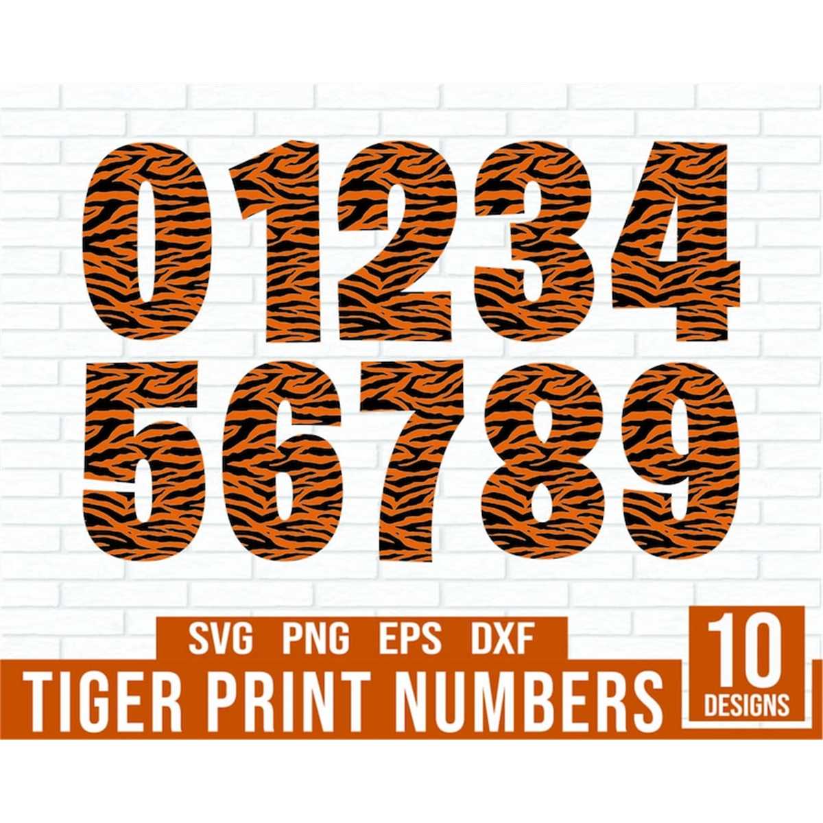 Tiger Print Numbers Svg bundle, Tiger font svg, Tiger number - Inspire ...