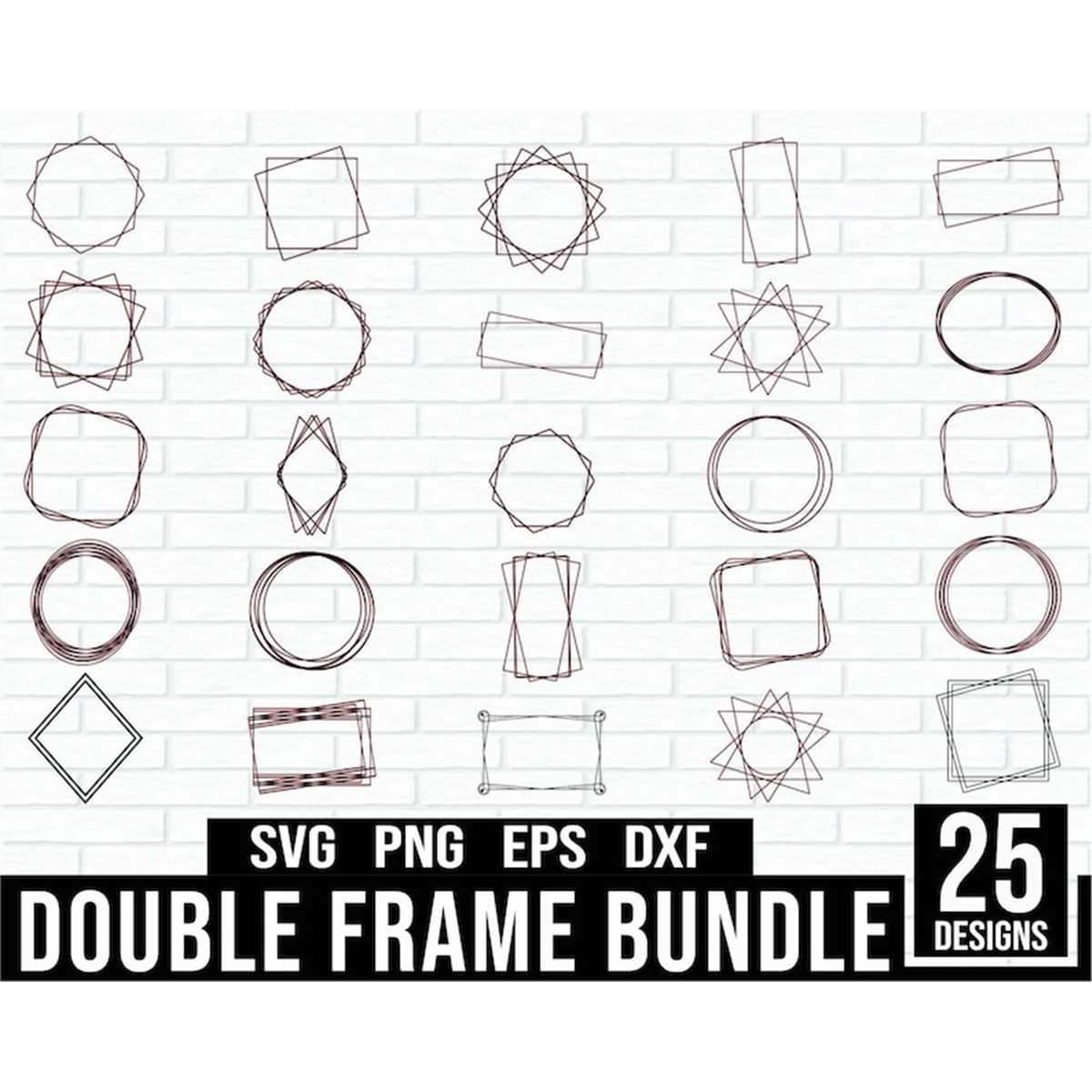Double Frame SVG Bundle, Square Frame Svg, Rectangle frame s - Inspire ...