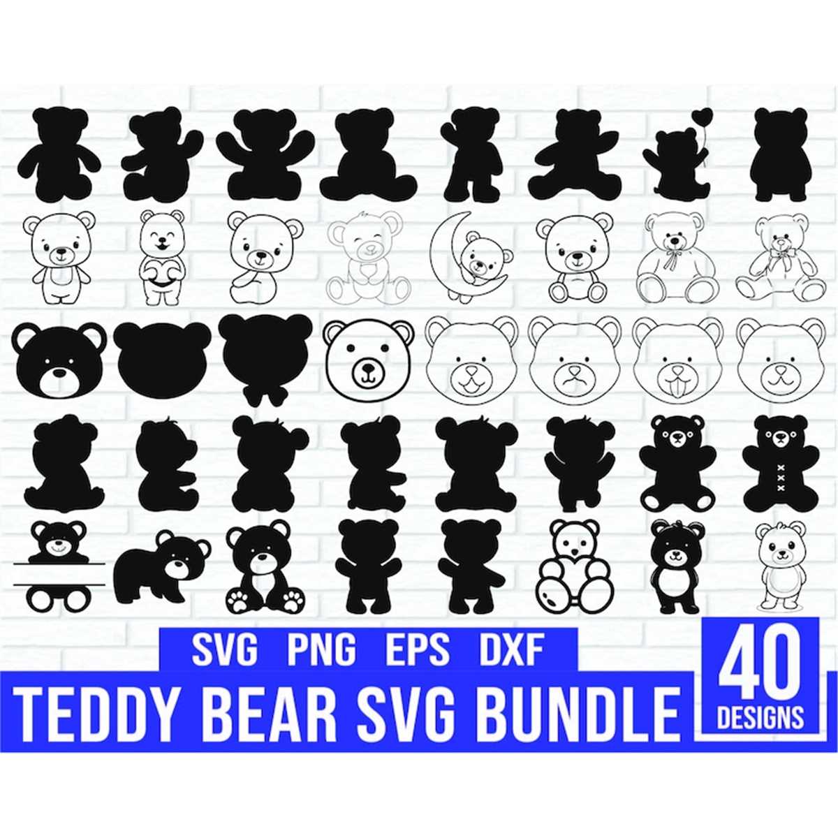 Teddy Bear Svg Bundle, Teddy Bear SVG, Bear outline Svg, Ted | Inspire ...