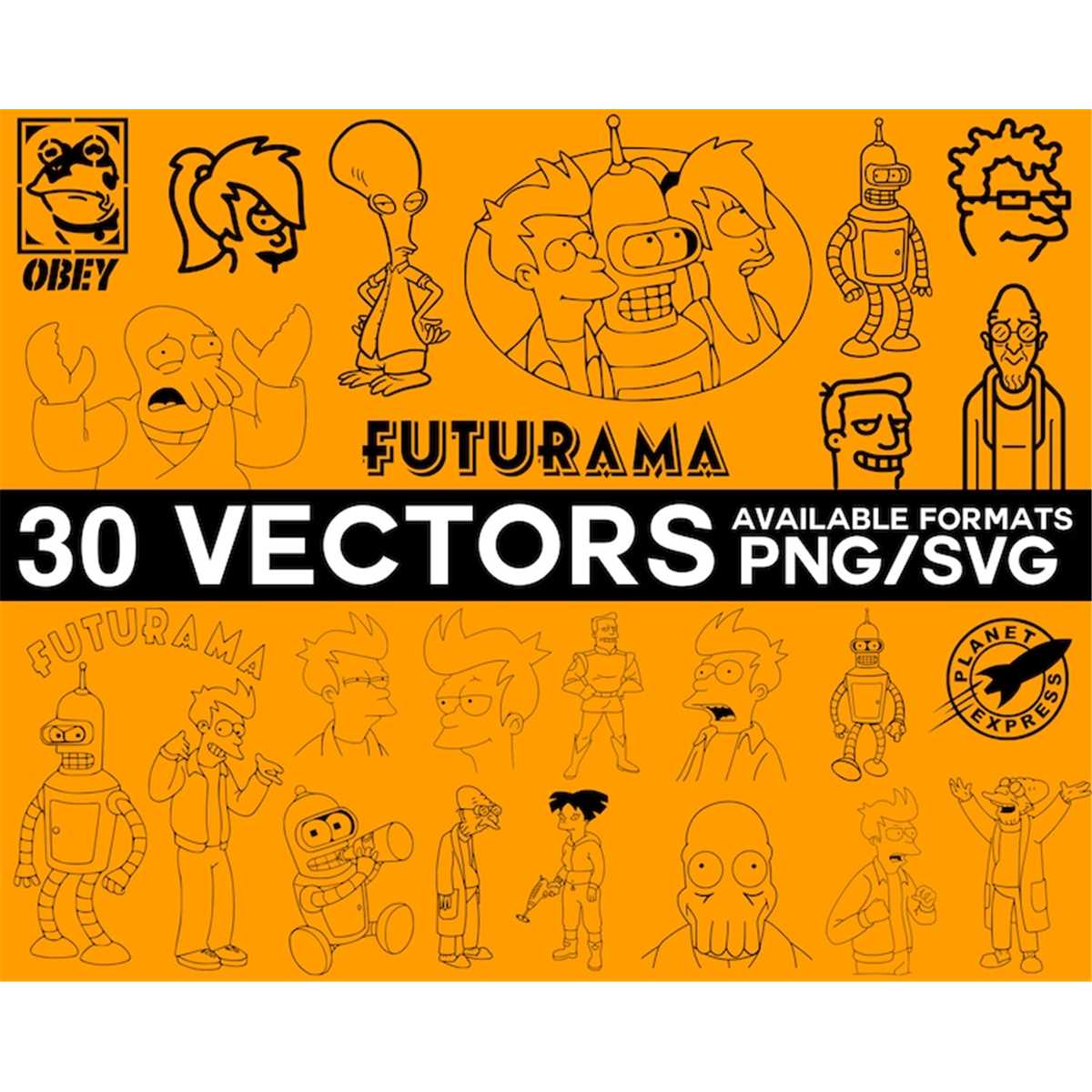 Futurama Vector Pack, Planet Express Vector Futurama SVG Fut - Inspire ...