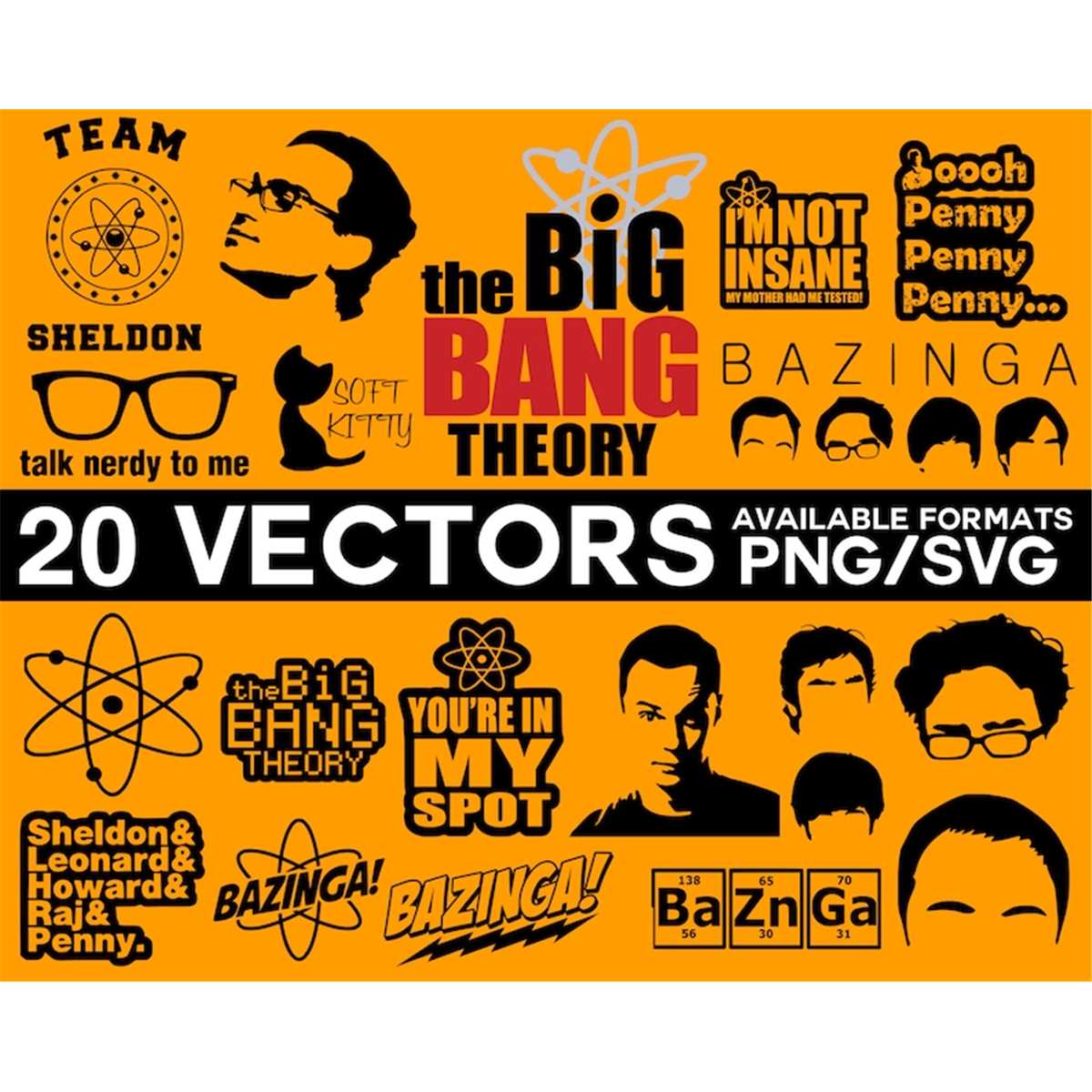 The Big Bang Theory Vector Pack, Bazinga Vector, Sheldon Coo - Inspire ...