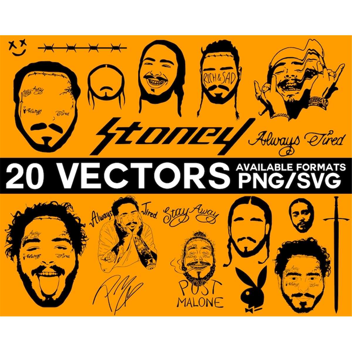 Post Malone Vector Bundle, Post Malone Silhouette, Post Malo | Inspire ...