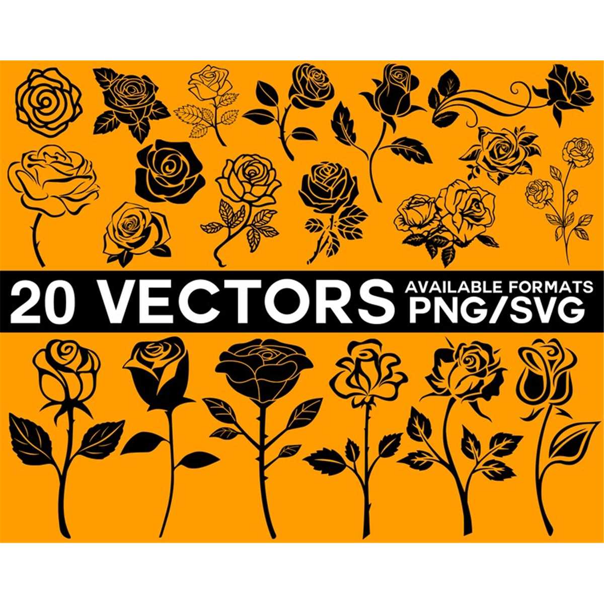 Rose Vector Pack, Rose Clipart, Flowers SVG, Roses SVG, Rose - Inspire ...