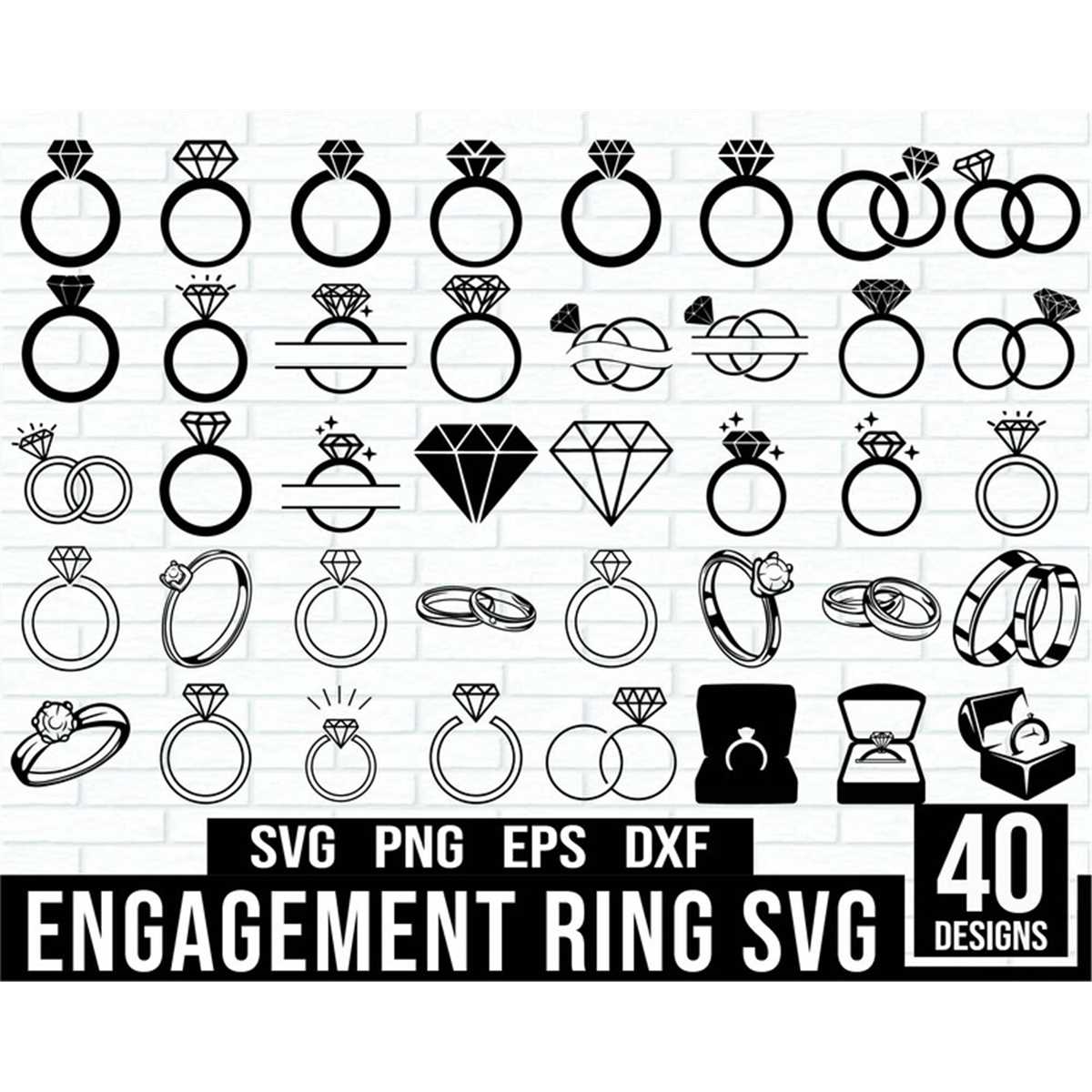 Engagement ring Svg Bundle, Wedding Ring SVG Bundle, Wedding | Inspire ...