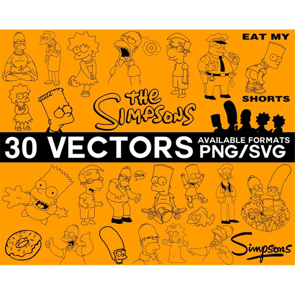 The Simpsons SVG Pack Homer Silhouette The Simpsons SVG Bart - Inspire ...