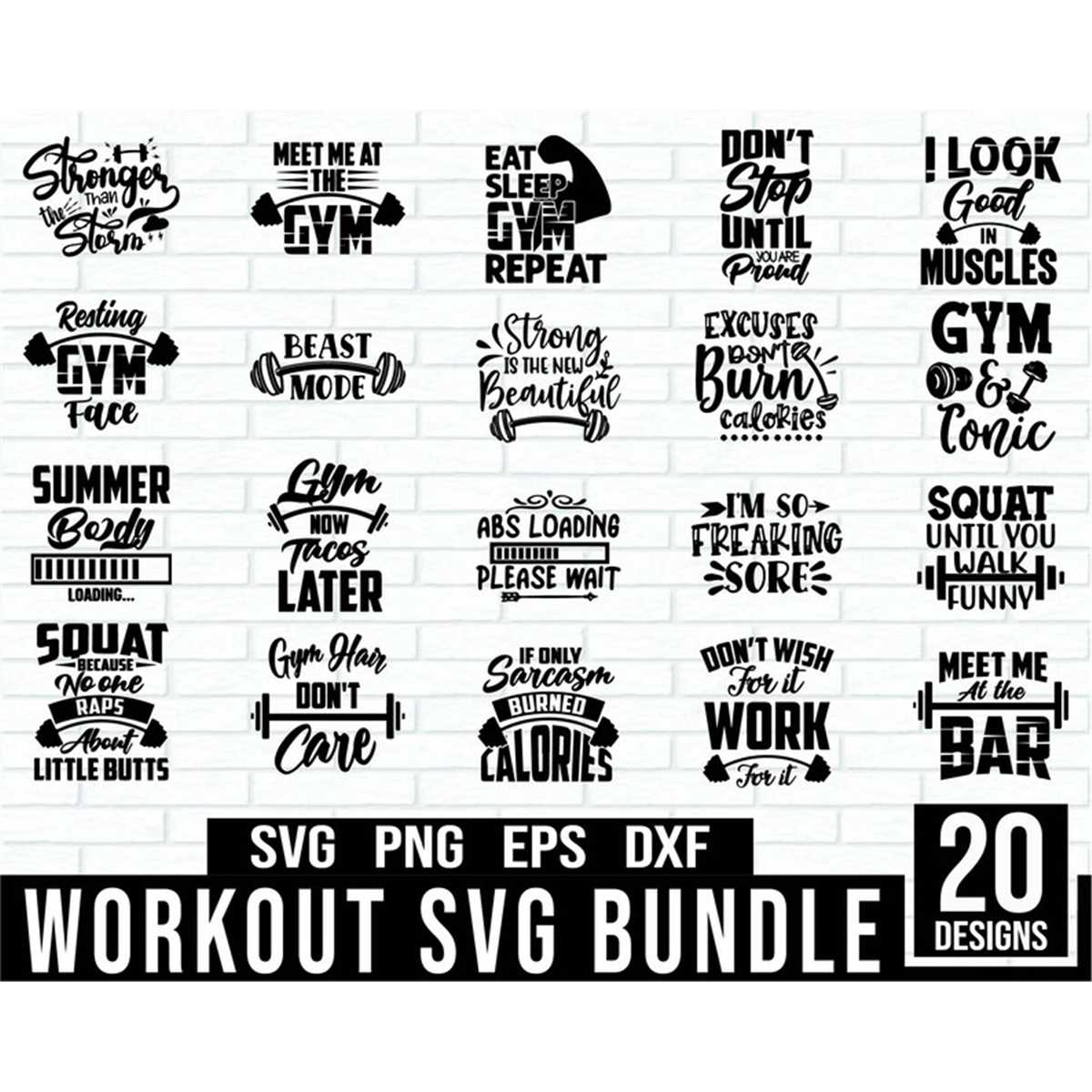 Workout SVG Bundle, Gym Motivation SVG Bundle, Fitness svg, | Inspire ...