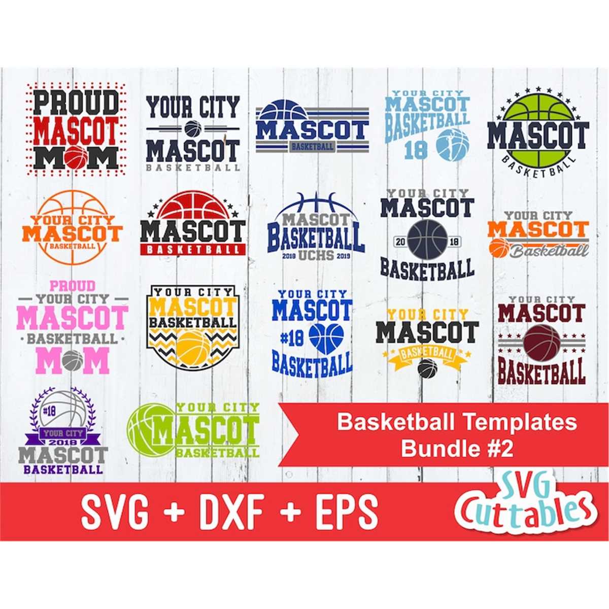 Basketball Bundle SVG - Template Bundle 2 - svg - eps - dxf - Inspire ...