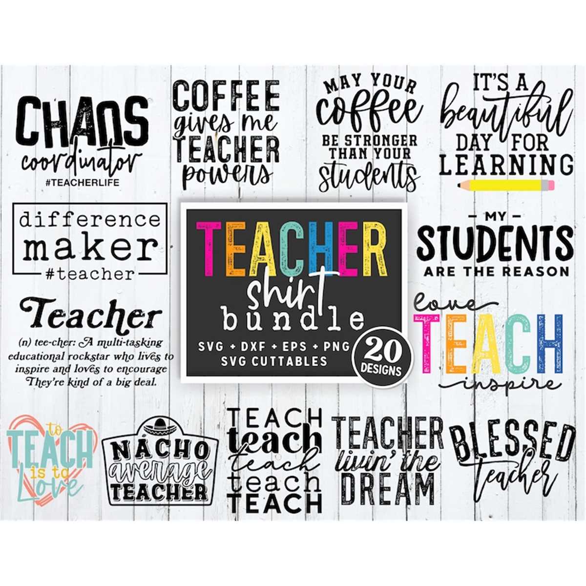Teacher Shirt Bundle svg - Teacher Cut File - svg - dxf - e | Inspire ...