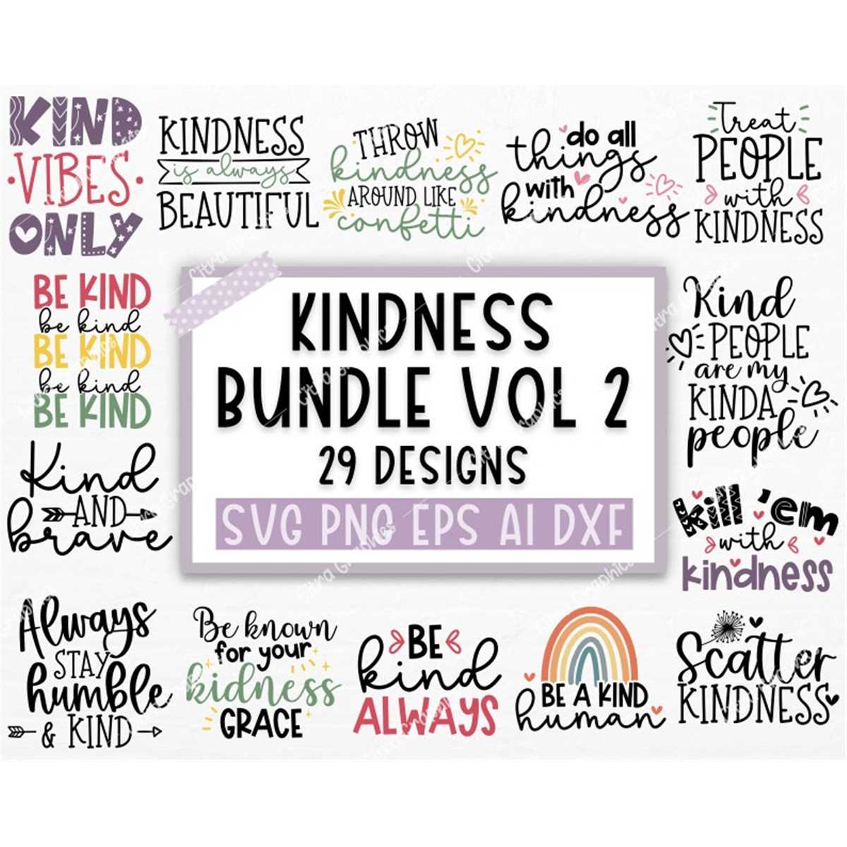 Kindness Svg Bundle, Be Kind Svg, Inspirational Svg, Motivat | Inspire ...